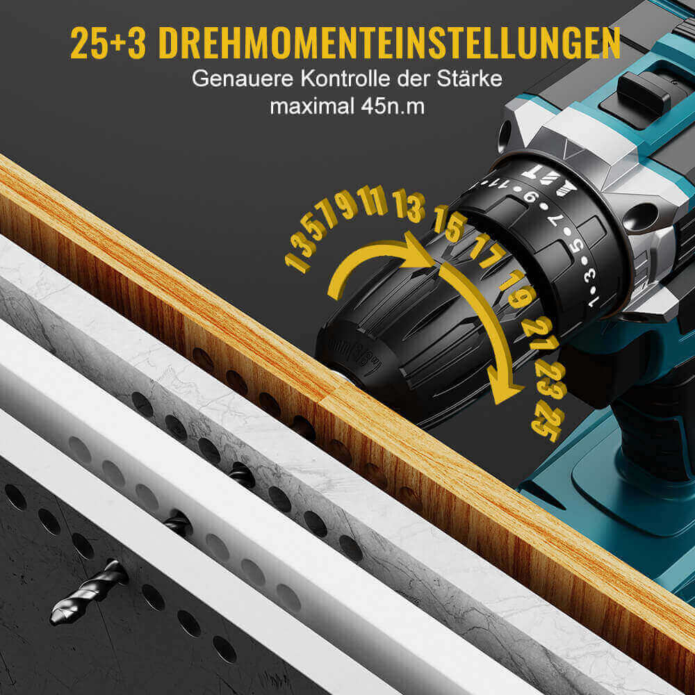 Conentool 21V Cordless Drill Driver Set, Electric Screwdriver with 2X ...