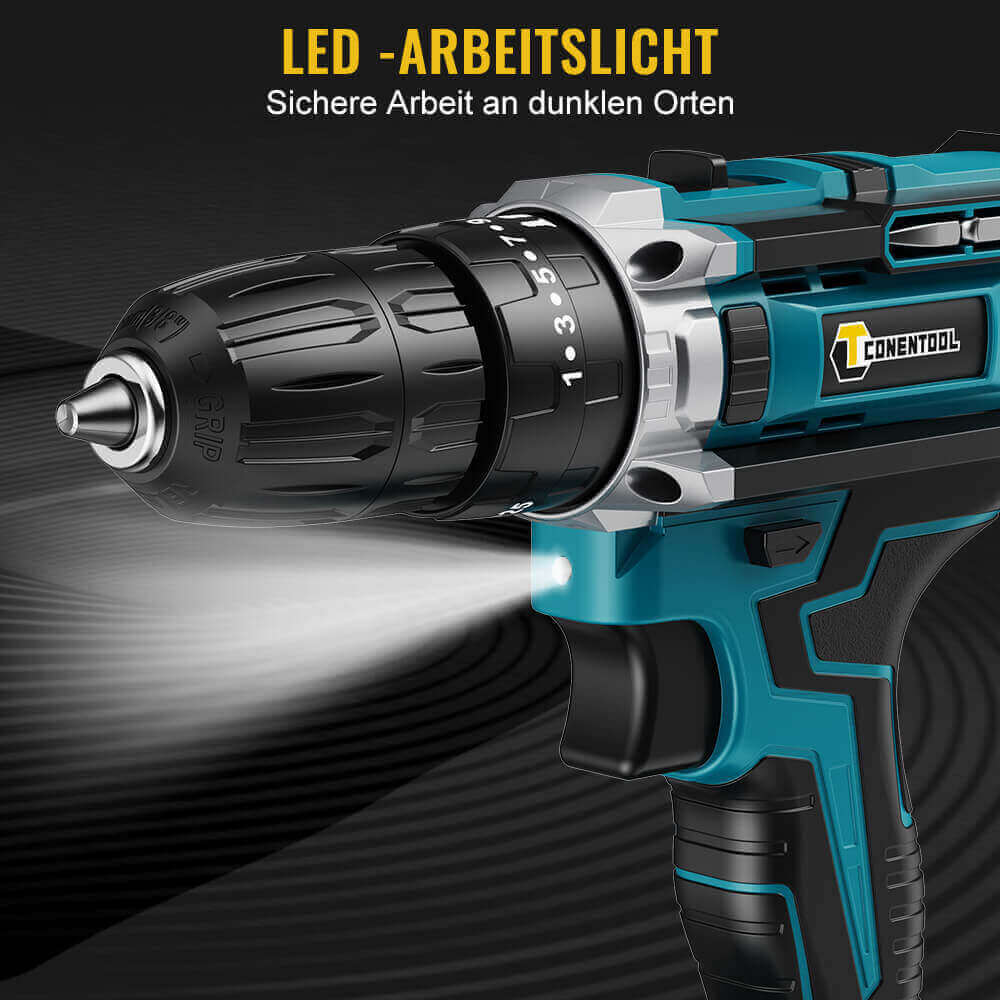 Conentool 21V Cordless Drill Driver Set, Electric Screwdriver with 2X ...