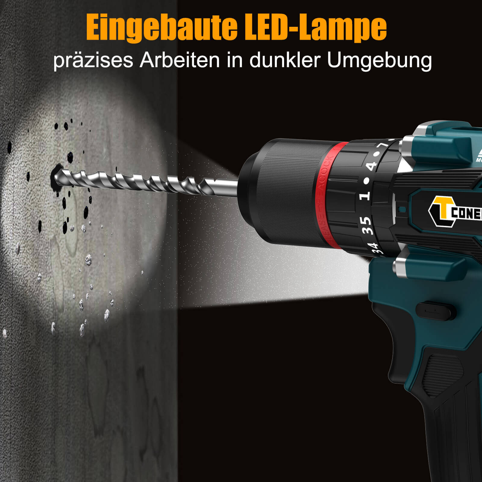 Conentool 21V Brushless Drill Driver Set, Electric Screwdriver with 2X ...